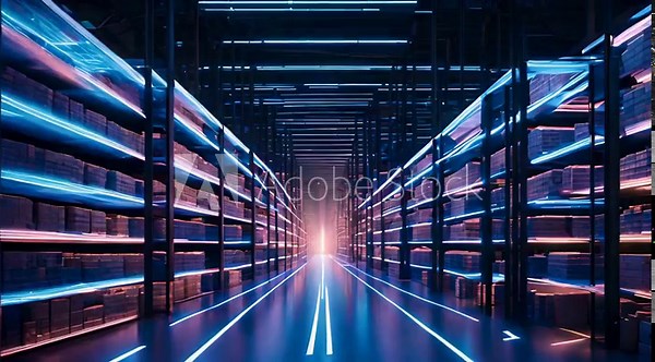 Efficient Operations Unveiled: Explore a Multi-Level Warehouse with Dynamic Motion Graphics in a Steadicam Journey