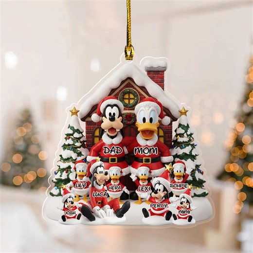 Personalized Mickey Mouse Family Ornament, Custom Acrylic Christmas Tree Decor, Holiday Keepsake, Unique Xmas Gift 2025 BZKZ09 - Etsy