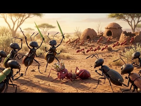 Epic Red Ants vs Black Ants War 🐜 | Queen Captured & Colony Destroyed | 3D Cartoon Cinematic Battle