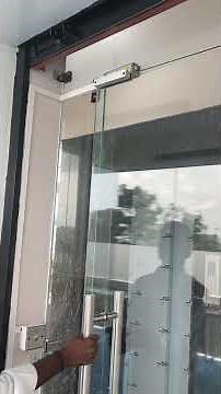 Access control, exit button & fully frameless glass door drop bolt lock after installation checking