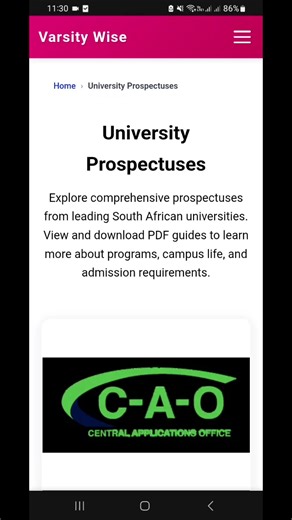 Download the 2027 University Prospectuses on Varsity Wise.
