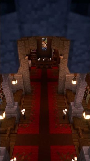 Minecraft Medieval Church Interior Build #minecraftbuild #minecraftshort #minecraftchurch
