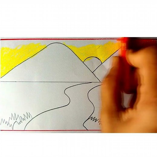 Easy Mountain Scenery Drawing | Step-by-Step Tutorial for Beginners #drawing #art #easydrawing