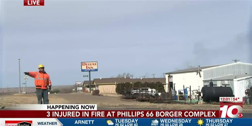 VIDEO: 3 injured in fire at the Johnson Tank Farm on the Phillips 66 Borger Complex