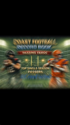 📊 COAST FOOTBALL RECORD BOOK — PASSING YARDS Passing yards measure something different than touchdowns. They tell the story of command, consistency, and control — quarterbacks trusted to move the ball drive after drive, game after game, over the course of an entire season. Along the Mississippi Gulf Coast, that responsibility has produced some of the most prolific passers the state has ever seen. Long before modern spread offenses became the norm, quarterbacks like Shane Matthews at Pascagoula