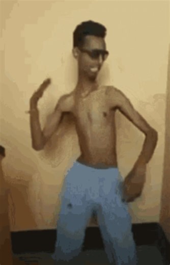 Thin lanky guy does dance