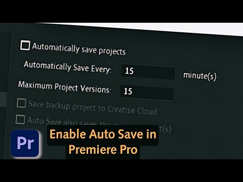 How To Enable Auto Save Feature In Adobe Premiere Pro