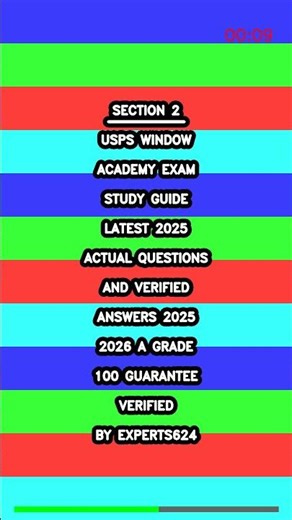 USPS Window Academy Exam Study Guide Latest 2025 Actual Questions and Verified Answers 2025 2026 A G