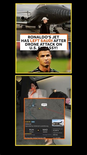 "Cristiano Ronaldo’s Jet Leaves Saudi After Drone Attack Near U.S. Embassy#RonaldoJet#FootballNews