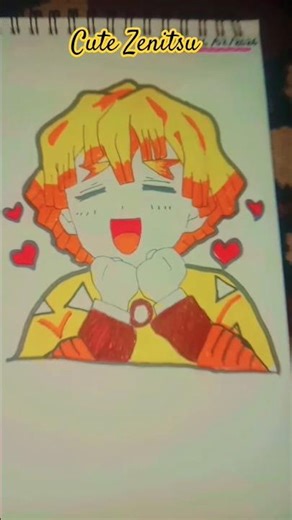 How to draw Zenitsu cute drawing #radhika #drawing #demon slayer #Radhika the Art world
