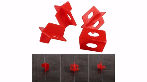 Yosoo 50Pcs 1/16'' PP Tile Leveling System Red 3 Side Spacer and T Shape Ceramic Floor Wall Tools in Tile Installation