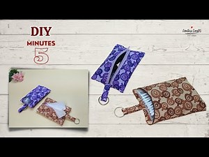 5 Minutes Sewing Gift.DIY Double Sided Pouch for tissue & Hand Sanitizer Mini bag,Tissue Holder