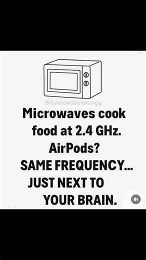 Both microwaves and earbuds use radio frequency (RF) waves, but the difference lies in the power and purpose. Kitchen microwaves run at about 2.45 GHz and release high energy to excite water molecules-this is what generates heat and cooks food. Earbuds like AirPods also use RF waves around 2.4 GHz (for Bluetooth/Wi-Fi), but at extremely low power. They don't produce enough energy to heat your body, yet research shows RF exposure can still influence cells in more subtle ways-such as triggering ox