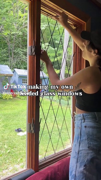 Making my own leaded stained glass windows - fun, spooky, easy & renter friendly #diyhome #apartmentdiy #windows #cozyhome #electichomedecor #witchtok.