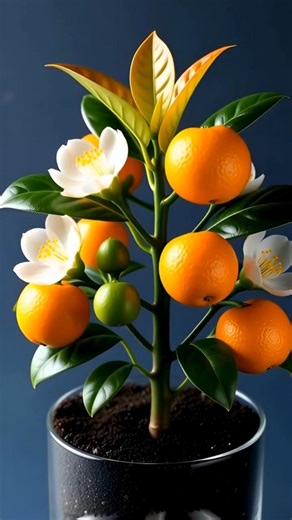 6 Dwarf Orange Growing Time-lapse 🍊 | From Seed to Harvest in Seconds! #satisfyingvideo #shortsfeed