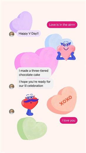 Valentine’s Day mood is customizing the chat theme to “Flirt,” sending heart stickers and updating notes for a surprise 💕💗💖 | Messenger