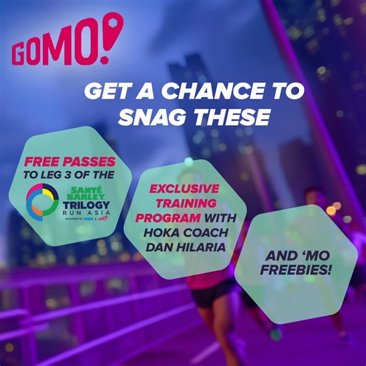 57K views · 220 reactions | Train one day in all ways with GOMO and HOKA!‍♀️ Register here: [https://rb.gy/i0c7y3] for a chance to score 'MO freebies! | GOMO PH | Facebook