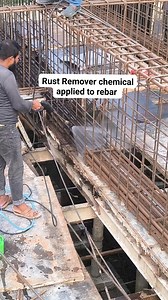 Rust Remover chemical applied to rebar. #rust #remover #chemical #applied #rebar #canadaengineer #usaengineering | Al Amin Pabna