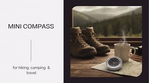 Mini Compass 2.4” x 2.4”, Portable Directional Compass for Hiking, Camping & Travel