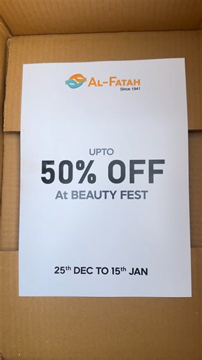Al-Fatah Official on Instagram: "From 25th December to 15th January, get ready to indulge in the ultimate beauty shopping experience at Al-Fatah 💄💫 Enjoy up to 50% OFF on Al-Fatah Beauty products from skincare essentials to makeup must-haves and beauty favourites you’ve been eyeing all year. This is your chance to stock up, glow up, and step into the new year looking your absolute best 🌟 ⏳ Hurry! The fest is for a limited time only. 📍 Available at Al-Fatah 🗓️ 25 Dec – 15 Jan #AlFatahFest #A