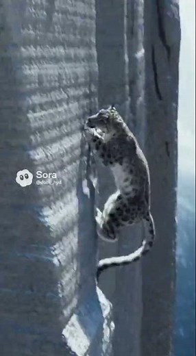 Snow Leopard Chases Mountain Goat on Cliff Edge — Insane Real Wildlife Footage 😳❄️🐆🦌 #Shorts