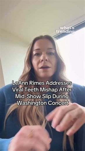 15K views · 29 reactions | LeAnn Rimes’ dental bridge fell out mid-show in Washington, but she quickly popped it back in and kept performing. She later laughed about it on Instagram, saying “the show must go on” and urged others to embrace awkward moments. #LeAnnRimes #TeethFallOut #ViralMoment | What's Trending | Facebook