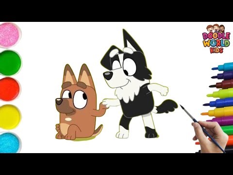 How to Draw Bluey Mackenzie | Easy Cartoon Drawing for Kids 🖍️ | Fun Coloring & Nursery Rhymes