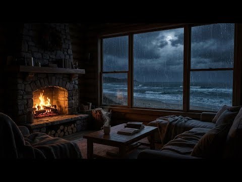 Ultimate Cozy Rain & Fireplace Sounds Seaside Retreat 4K ASMR Sleep