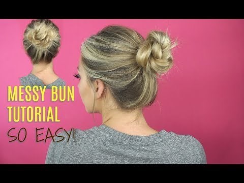 Easy Messy Bun Tutorial! 2 Minute Top Knot