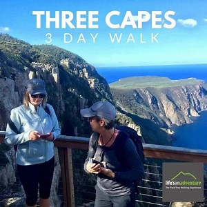 The Pack Free guided walking experience of the magnificent Three Capes in Tasmania. Walk with just a day pack carrying only your water and camera. stay in Deluxe Spa Chalets at Stewart Bay Lodge and enjoy superb restaurant meals with local wine. | Life's an Adventure