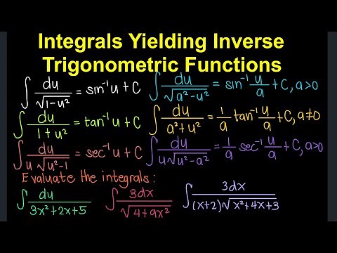 Integrals Yielding Inverse Trigonometric Functions (Tagalog/Filipino Math)