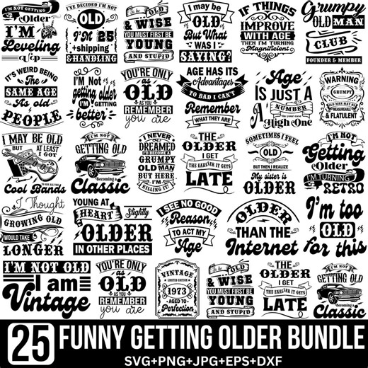Funny Grumpy Old Man SVG Bundle: Sarcastic Vintage Quotes, Grumpy Old Man Svg, Birthday Svg, Sarcastic Quotes, for Cricut, (digital Files) - Etsy