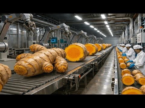 Inside the Factory 🏭 | China’s Giant Turmeric Powder Factory — Full Process You’ve Never Seen Before