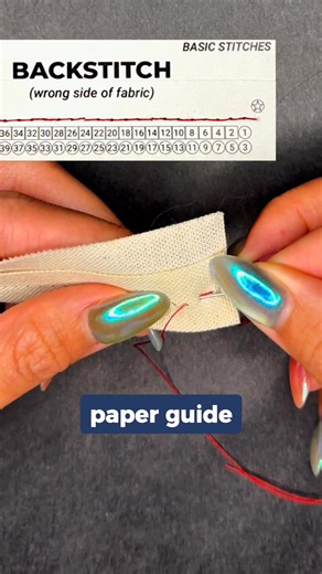 This workbook is available through the link in my bio and on Amazon! Make sure to get the correct version based on which hand you’re dominant in!♥️ VD: Montage of clips demonstrating how to sew a backstitch on fabric. Brief clips showing sewing cards from the Stitch by Stitch workbook as reference. Closed captions are provided in the video. #LearnSewing #BeginnerSewing #SewingTutorial | We The Future of Sewing