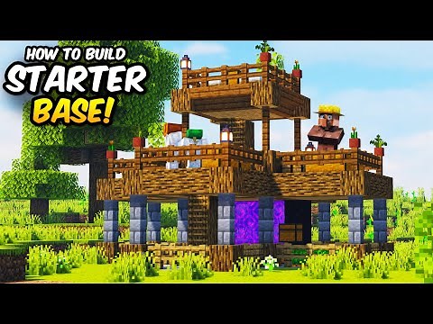 How to Build a 2 Player Survival Base & House in Minecraft - Easy/Simple Tutorial