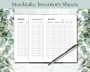 Basic Inventory Log | Printable Stocktake Sheet | Stock Tracker for Small Businesses Crafters Handmade Shops - Etsy UK