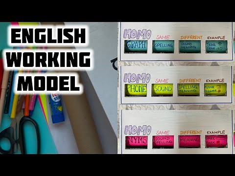 DIY English Working Model | Grammar Homophones, Homonyms & Homographs | Easy School Project Idea TLM