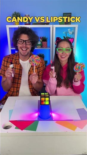 WowCube Prize Challenge! 💋 Candy vs Lipstick Showdown! 🍬 #wowcube