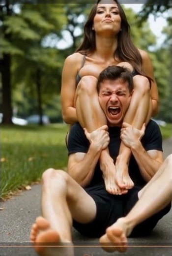 woman brutal headscissor