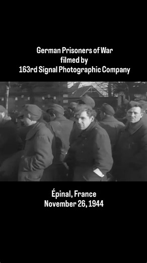 November 26, 1944 - German prisoners of war are processed by US Army personnel of the Seventh Army at Épinal, France. This footage was filmed for documentation purposes by men of the 163rd Signal Photographic Company. Source: NARA, 111-ADC-2790 #germanarmy #heer #prisonersofwar | G.I. Stories 1941-1945