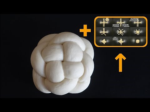 How to braid round challah + image guide || four (4) strands round challah shaping