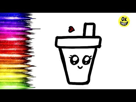 Cold Drink 🥤 Drawing, Colouring for kids, Drawing for kids, Easy Drawing for kids, ‪@DRAWINGWITHNITA‬
