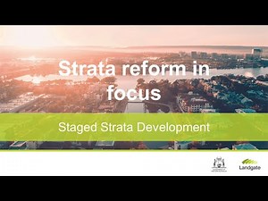 Making strata better - Staged strata development