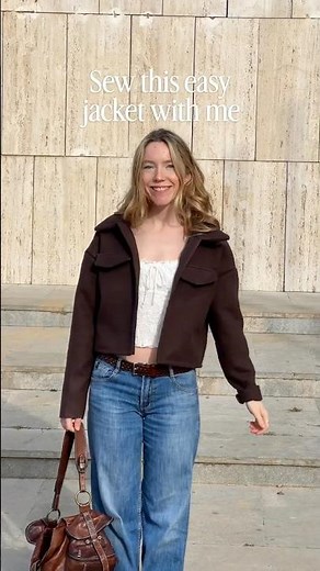 Sew this Easy Short Jacket with me | Easy Jacket Sewing Pattern | Free Pattern | Free Sewing Pattern