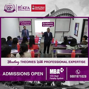 Redefining MBA Program with Dual Faculty System which makes MBA more than a degree. It provides you with practical skills to tackle different business hurdles. Hence, it’s most suitable for working people to relate work with well-known theories, develop transformative models and excel. Our flexible timing is a plus point to manage both work and learn parallelly. #mba #mbadegree #decisionmaking #businessgoals #visionbeyondthebox #kfa #mbaadmissions #mbacollege #bestmbacollege #mbainnepal | KFA