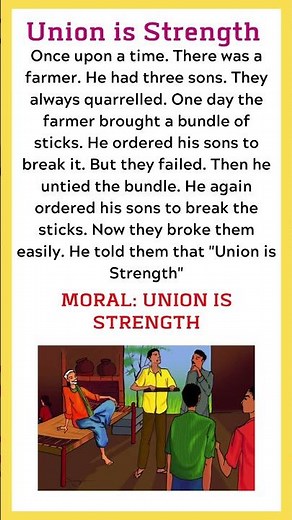 Unity is Strength | Short Moral Story in English #shorts