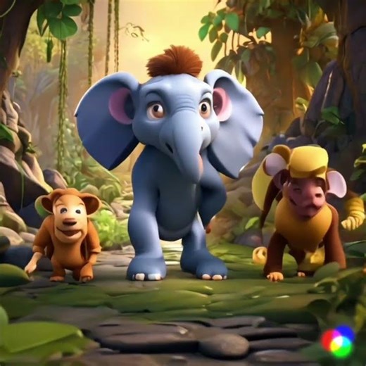 Simba's Jungle Adventures | A Heartwarming Story of Friendship & Courage 🦁🐘🐒 #simba #viral #trending