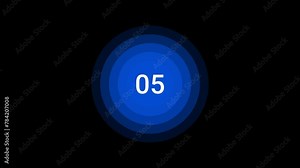 10 Second Timer countdown on Circle Fading Animation with transparent background