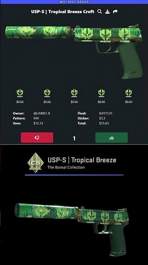 CS2 Sticker Crafts on the USP Tropical Breeze