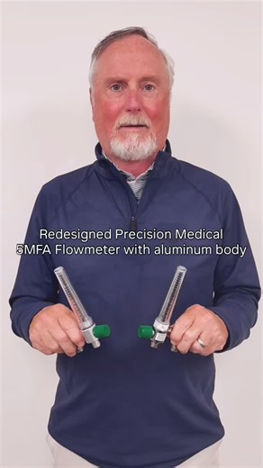 The redesigned Precision Medical 5MFA Flowmeter combines proven performance while upholding Precision Medical’s commitment to innovation and quality. The 5MFA flowmeter features a durable, lightweight aluminum body. The aluminum construction not only enhances strength and longevity, but due to the lightweight, reduces the load on hospital walls and supports sustainability goals by offering a more eco-friendly, highly recyclable, and cost-effective solution. The result is a reliable, forward-thin